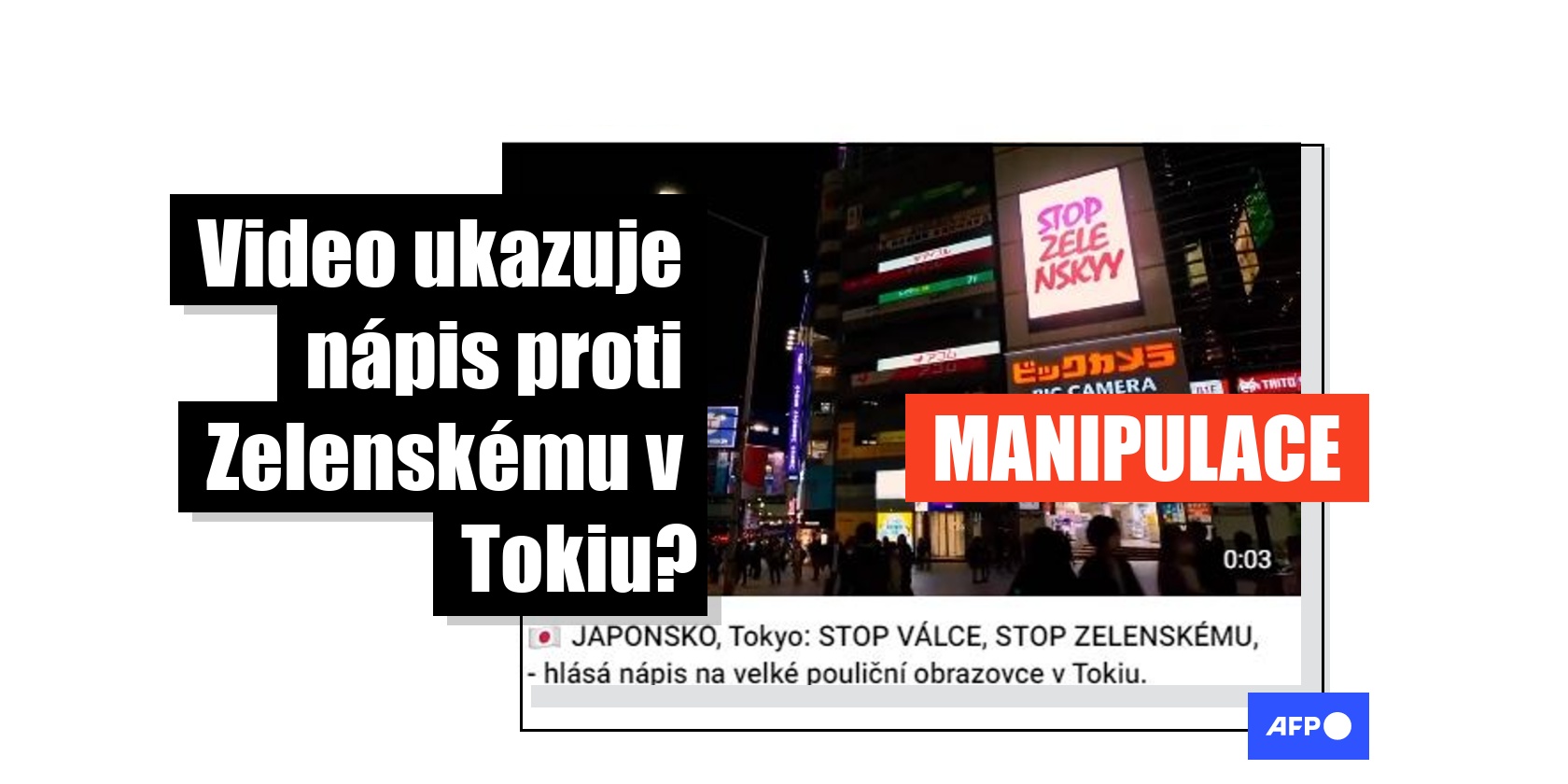 Toto video z Tokia bylo zmanipulováno, byl do něj přidán nápis namířený proti Zelenskému | Na ...